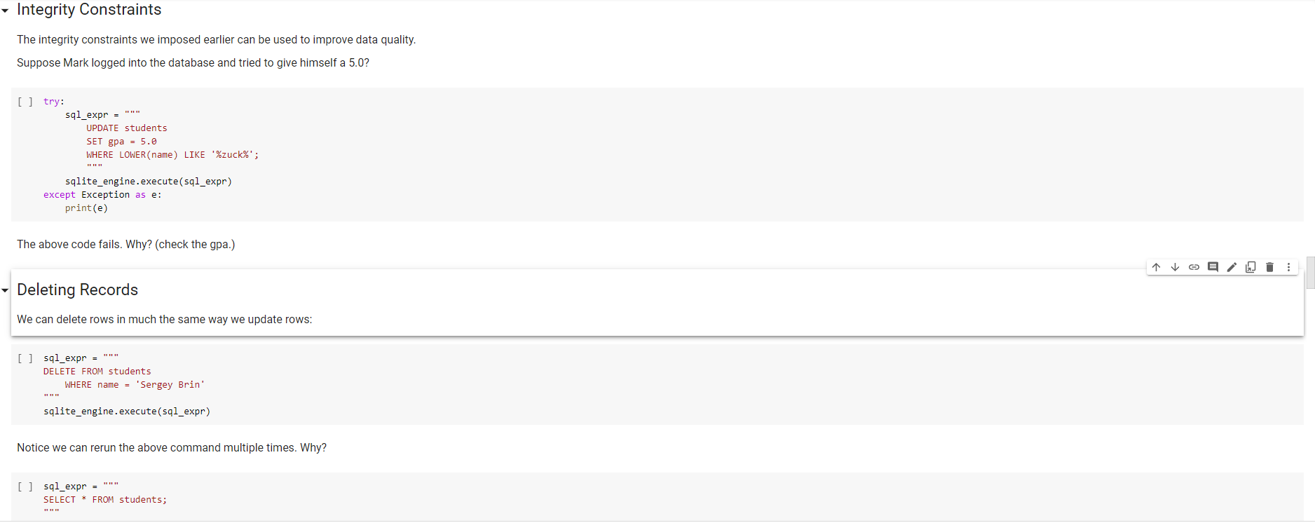 Solved - Integrity Constraints The integrity constraints we | Chegg.com
