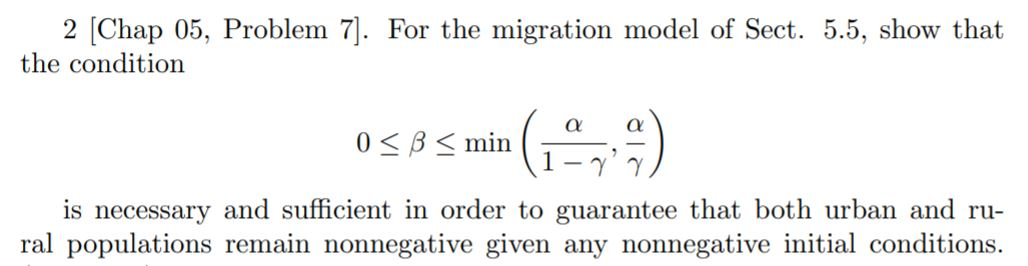 5.5 EXAMPLE: A SIMPLE MIGRATION MODEL Assume that the | Chegg.com
