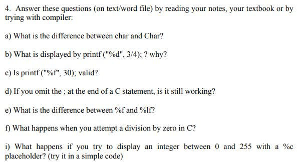 Solved 4. Answer these questions (on text/word file) by | Chegg.com