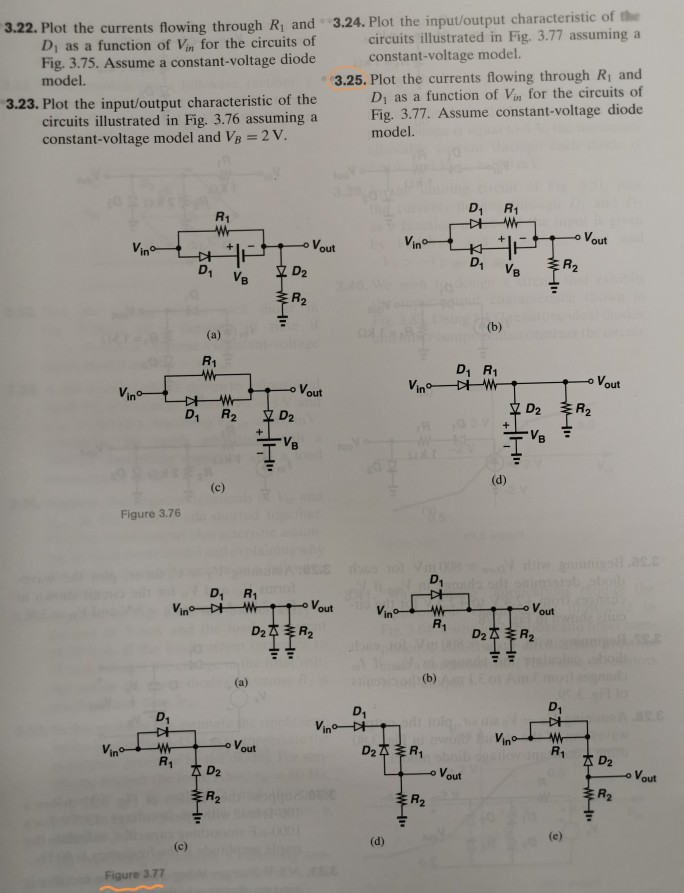 Solved 3.22. Plot the currents flowing through R and D, as a | Chegg.com