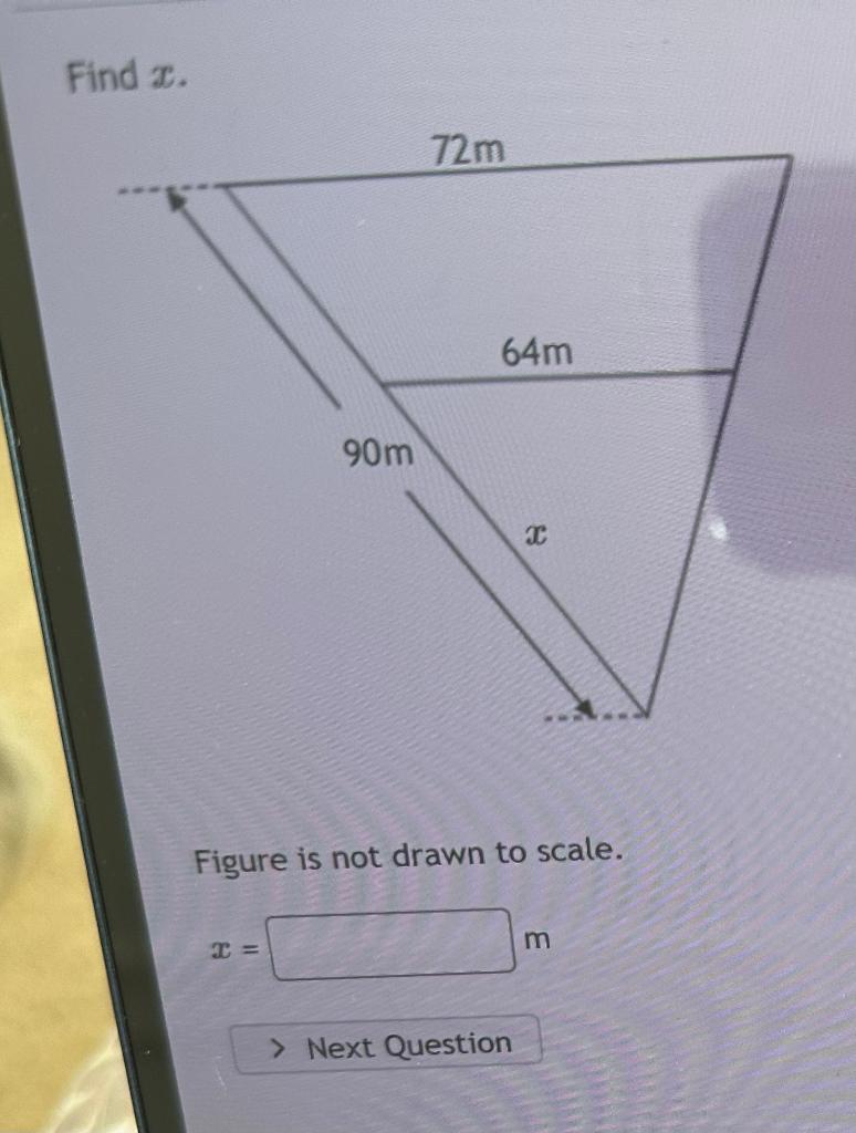 Solved Find x. Figure is not drawn to scale. | Chegg.com