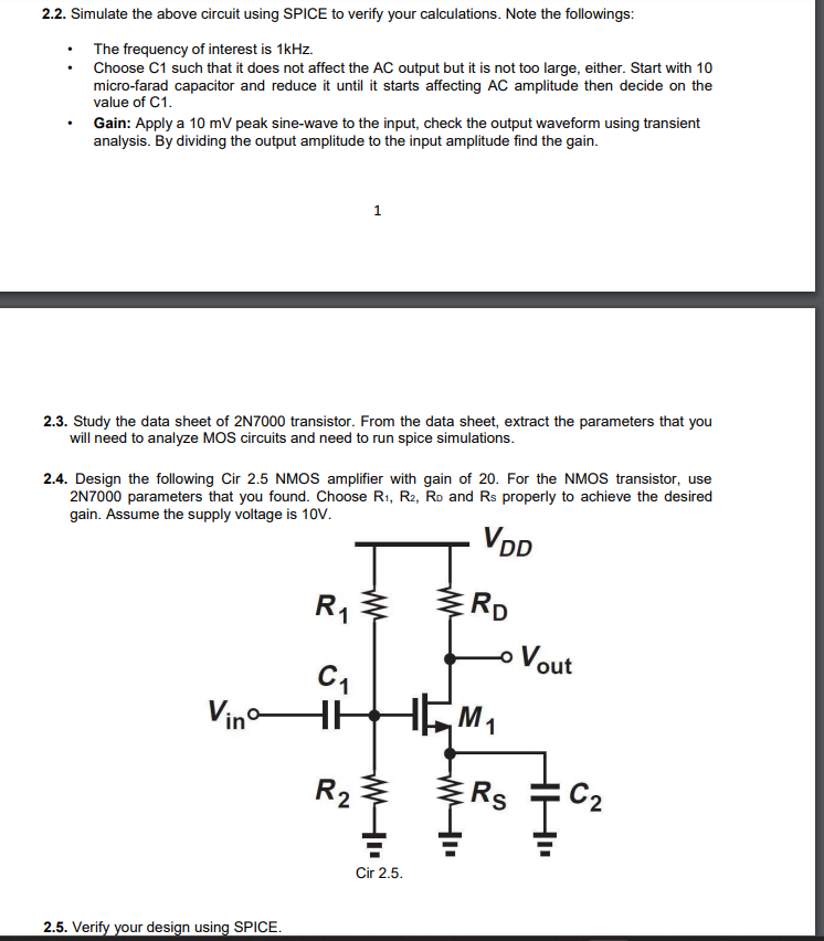Solved 2.2. Simulate the above circuit using SPICE to verify | Chegg.com