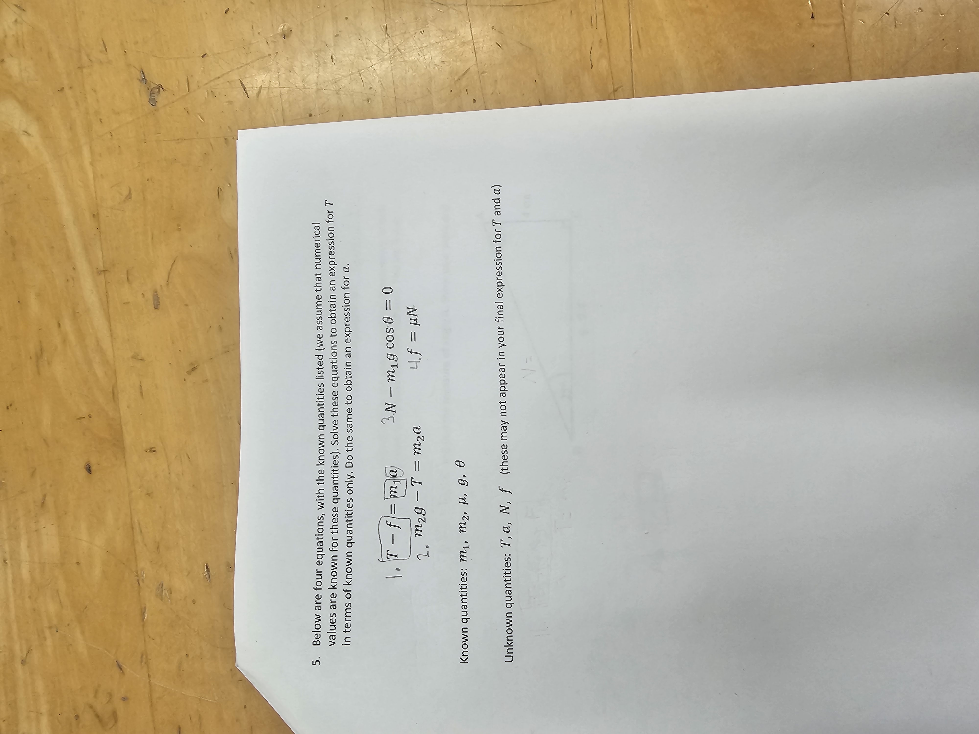 Solved Below are four equations, with the known quantities | Chegg.com