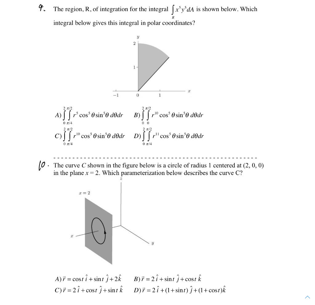 Solved 4. The region, R, of integration for the integral | Chegg.com
