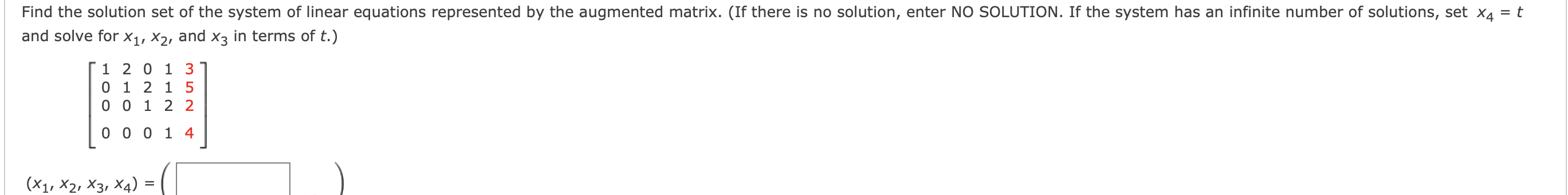 Solved Find the solution set of the system of linear | Chegg.com