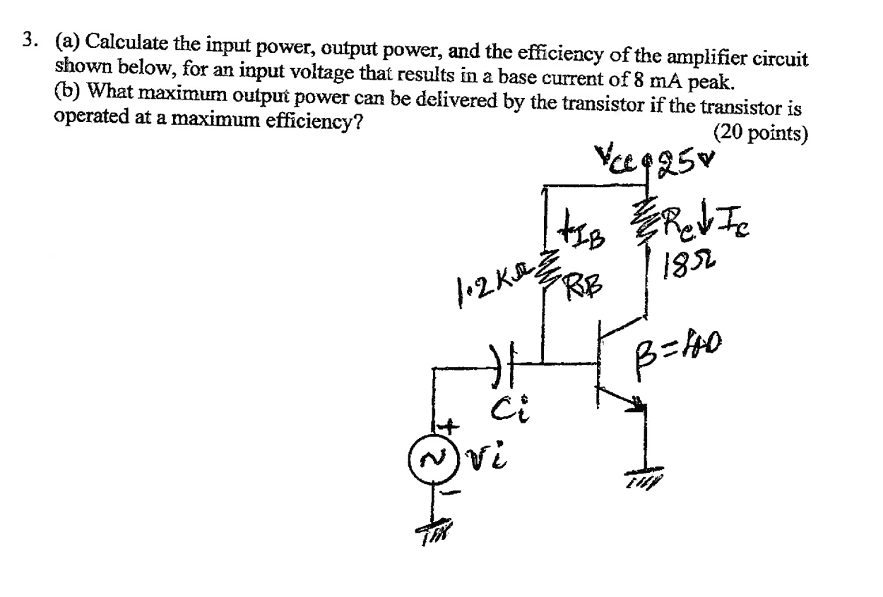 Solved 3 A Calculate The Input Power Output Power And 7390