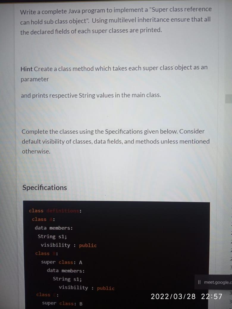 Solved Write a Java Program for the below question. As per | Chegg.com
