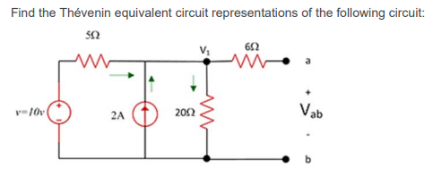 Solved Find the Thévenin equivalent circuit representations | Chegg.com