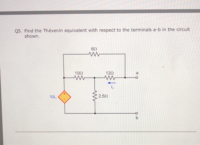 Solved Q1. Find the Thevenin equivalent with respect to the | Chegg.com