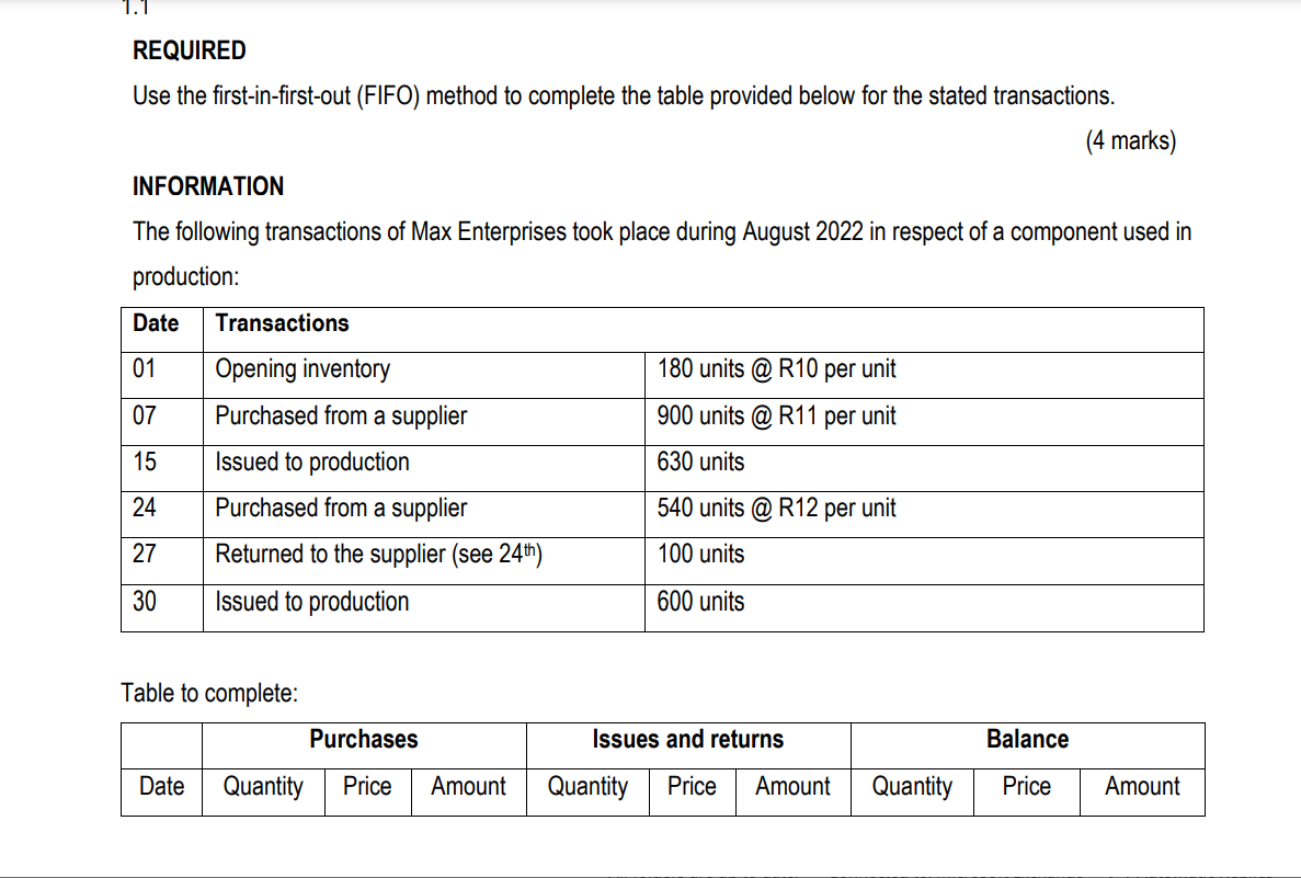 Solved REQUIRED Use the first-in-first-out (FIFO) method to | Chegg.com