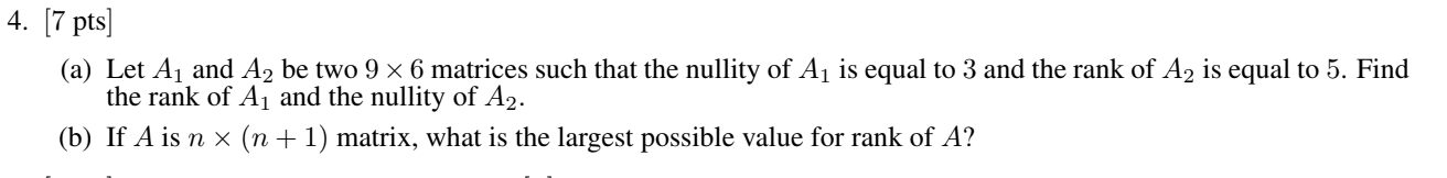Solved (a) Let A1 and A2 be two 9×6 matrices such that the | Chegg.com