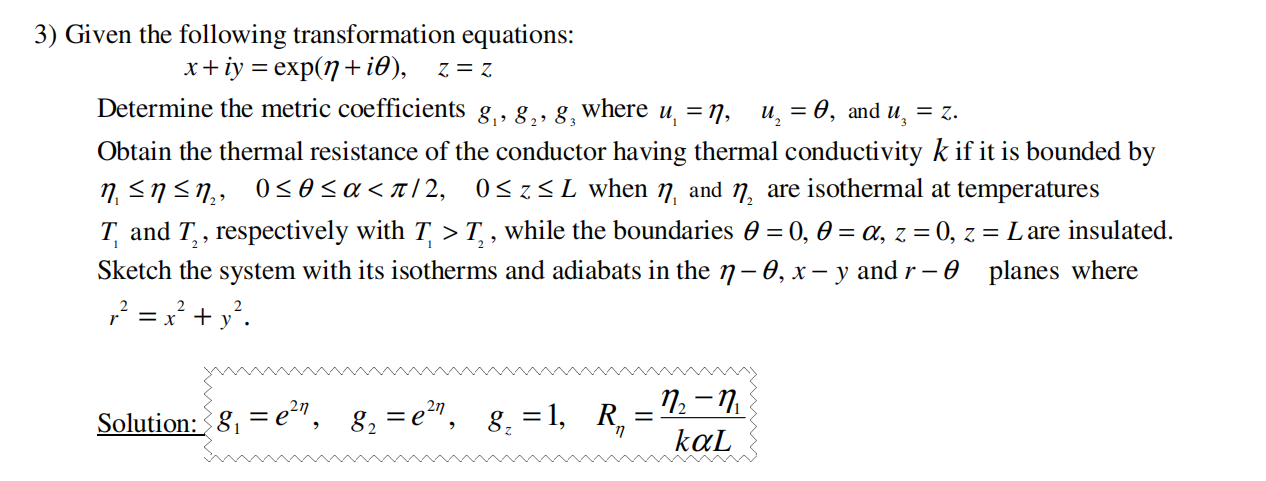 Solved Given the following transformation | Chegg.com