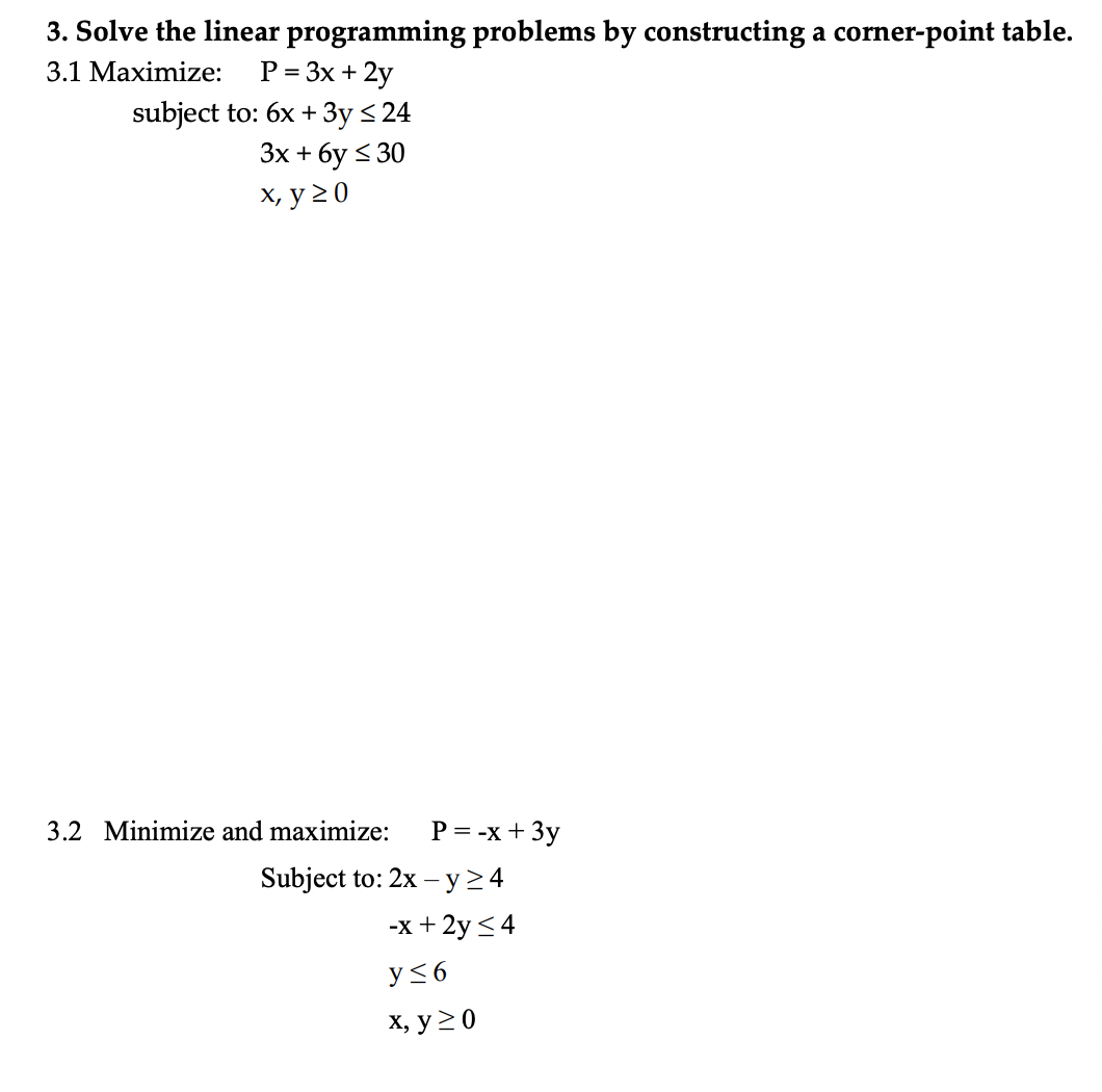Solved Solve the linear programming problems by constructing | Chegg.com