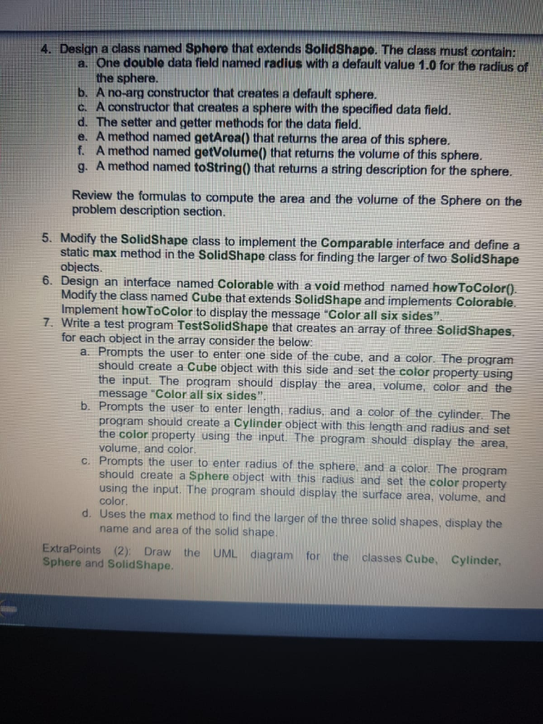 Solved 1. Design a superclass named SolldShape to represent | Chegg.com