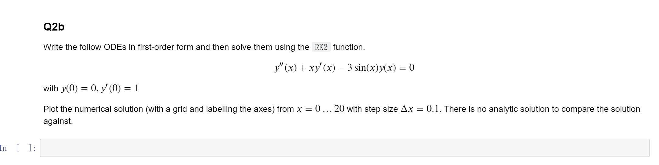 Question 2: second-order ODEs Use the below | Chegg.com