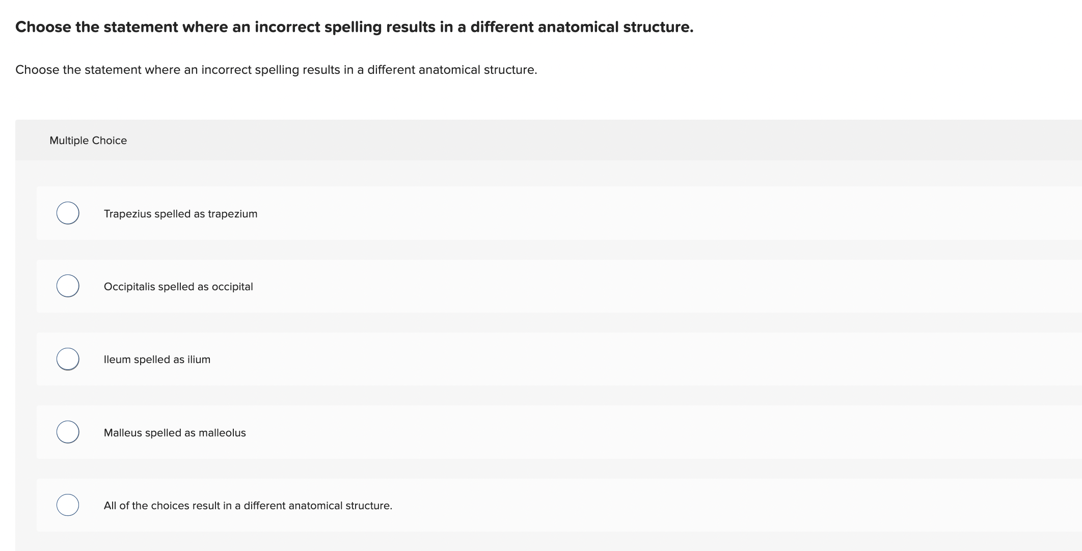 Solved Choose the statement where an incorrect spelling | Chegg.com