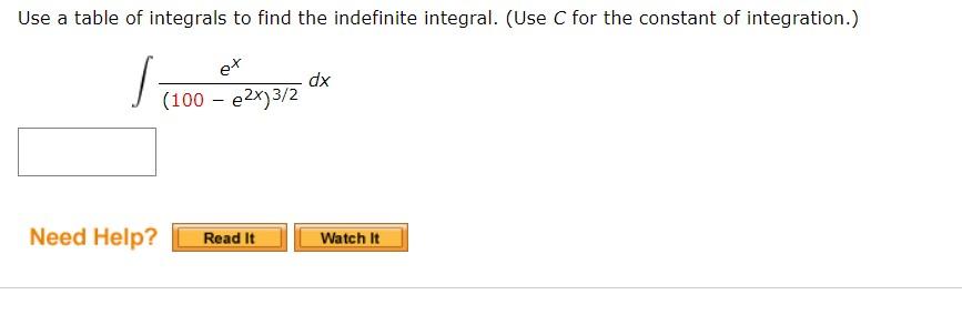 Solved Use a table of integrals to find the indefinite | Chegg.com