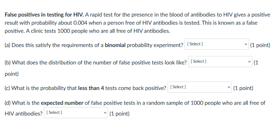 Solved False positives in testing for HIV. A rapid test for | Chegg.com