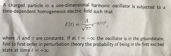 Solved A charged particle in a one-dimensional harmonic | Chegg.com