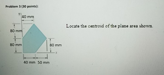 Solved Problem 3 (30 points): 40 mm Locate the centroid of | Chegg.com