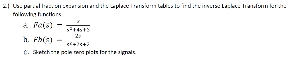Solved 2.) Use partial fraction expansion and the Laplace | Chegg.com