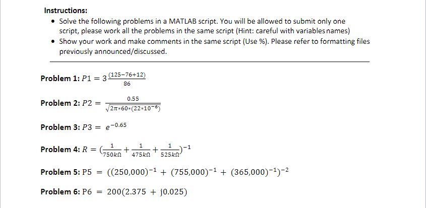 Solved Instructions: - Solve the following problems in a | Chegg.com