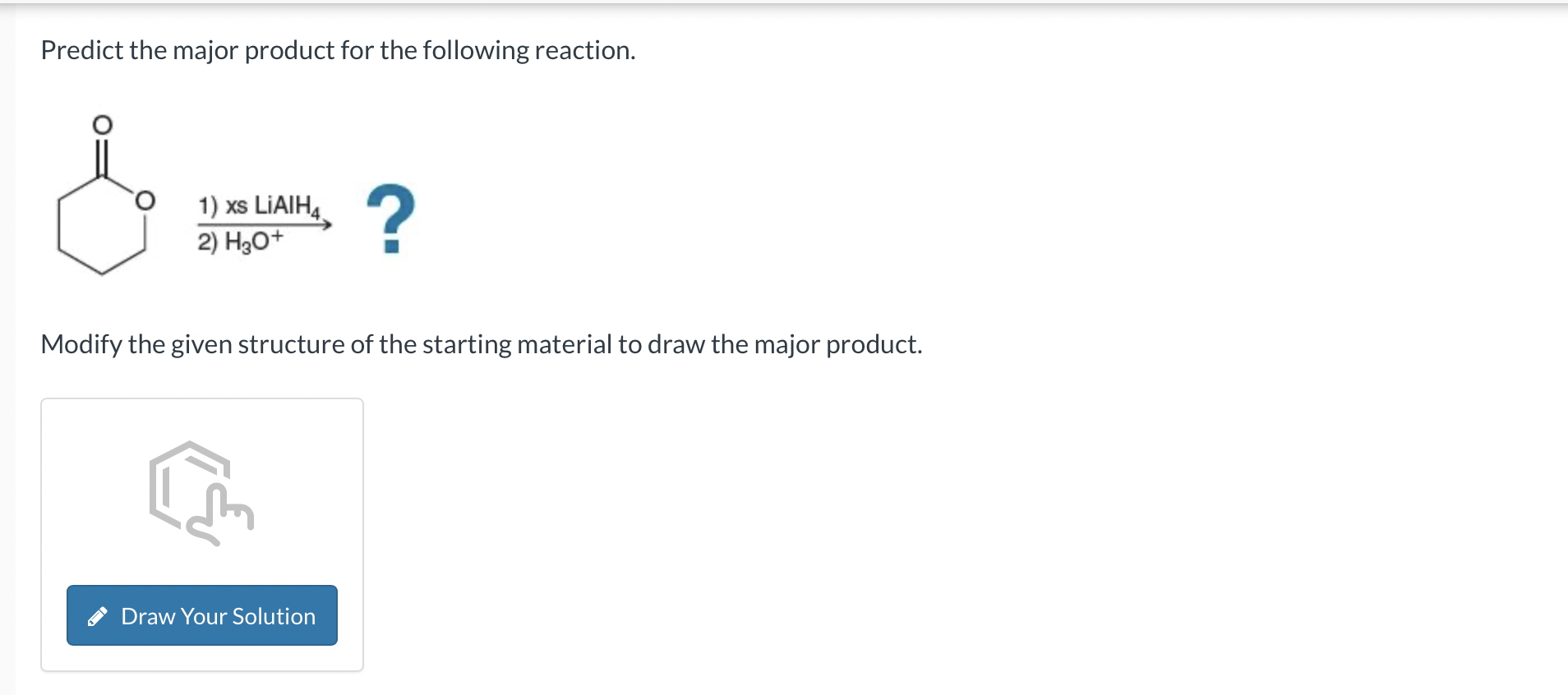 Solved Predict the major product for the following reaction. | Chegg.com
