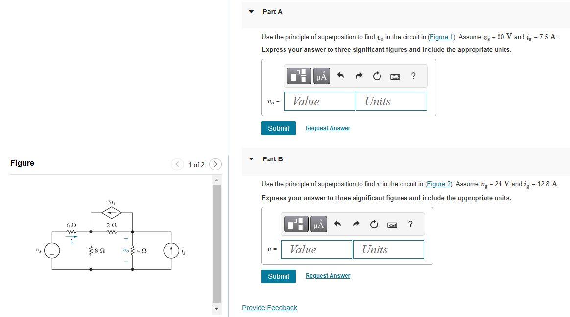 Solved Use the principle of superposition to find vo in the | Chegg.com