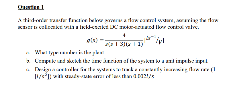 Solved Question 1A third-order transfer function below | Chegg.com