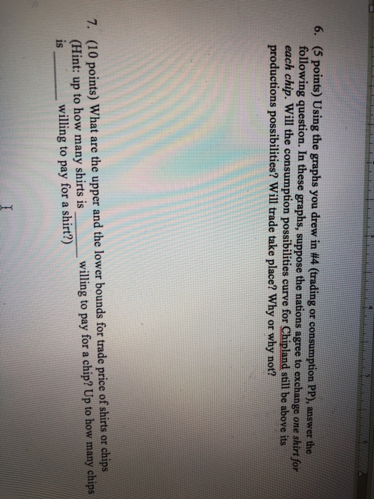 5. (15 points) using the autarkic graphs you drew in | Chegg.com