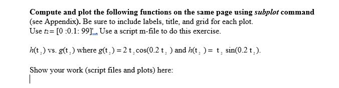 Solved Compute and plot the following functions on the same | Chegg.com