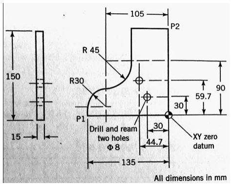 Solved Write both NC program for the workpiece shown | Chegg.com