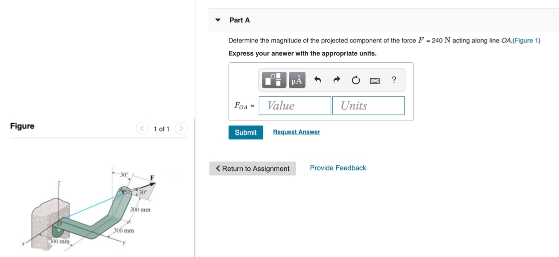Solved Part A Determine The Magnitude Of The Projected
