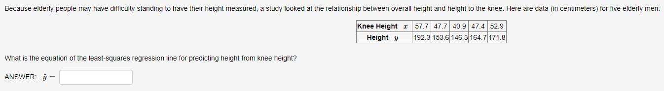 Solved What is the equation of the least-squares regression | Chegg.com