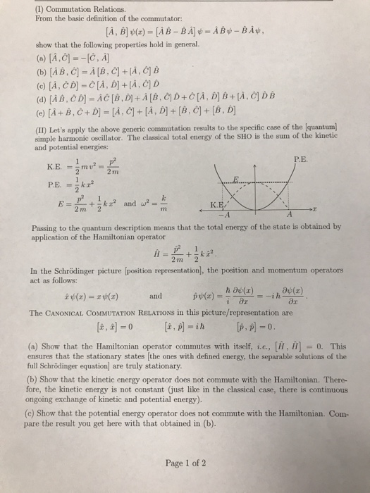 Solved (I) Commutation Relations. From the basic definition | Chegg.com