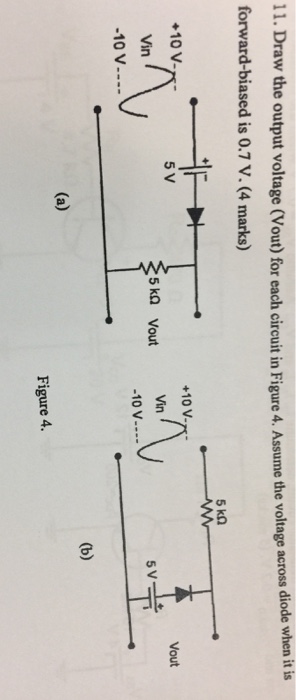 Solved 11. Draw the output voltage (Vout) for each circuit | Chegg.com