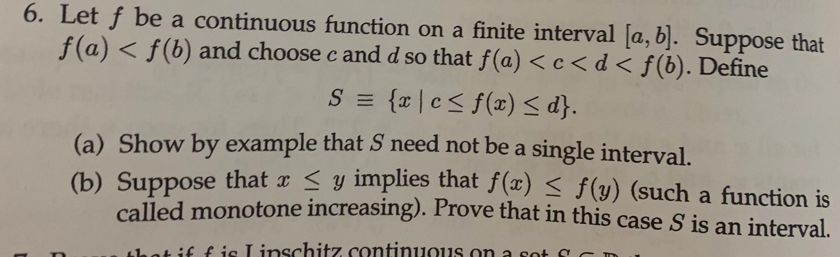 Solved 6. Let f be a continuous function on a finite | Chegg.com