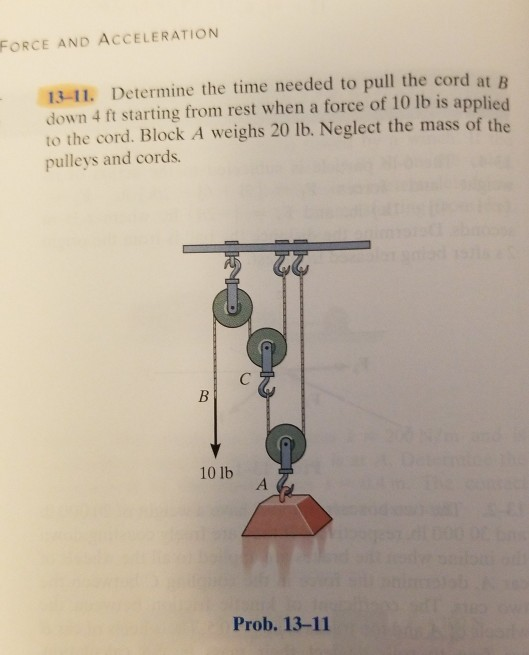 Solved FORCE AND ACCELERATION 13-11. Determine the time | Chegg.com