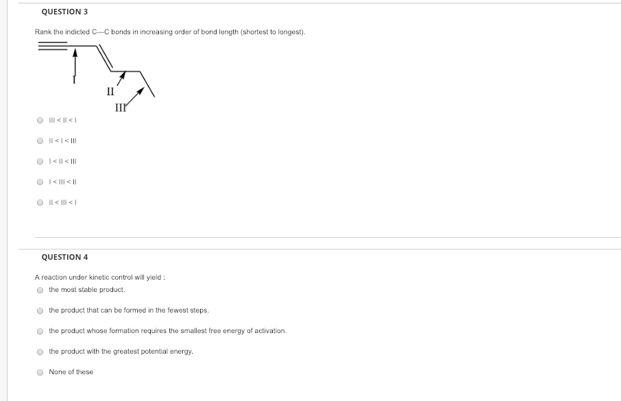 Solved QUESTION 3 Rank the indicted C-C bonds in increasing | Chegg.com
