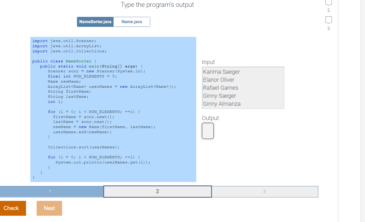 Solved 2 NameSorter.java Name.java 3 public class Name | Chegg.com