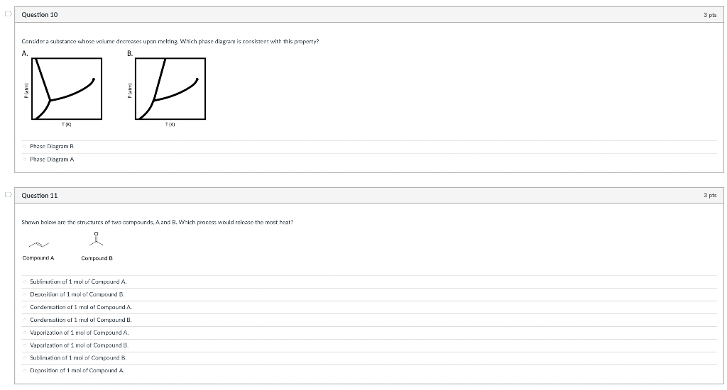 Solved Question 10 3 pts Consider a substance whose volume | Chegg.com Solved Question 10 3 pts Consider a substance whose volume | Chegg.com