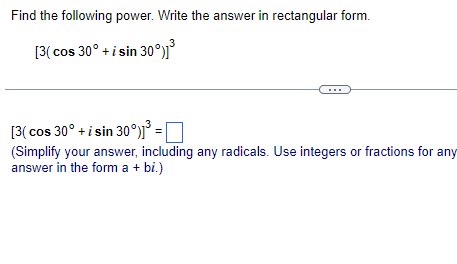Solved Find the following power. Write the answer in | Chegg.com