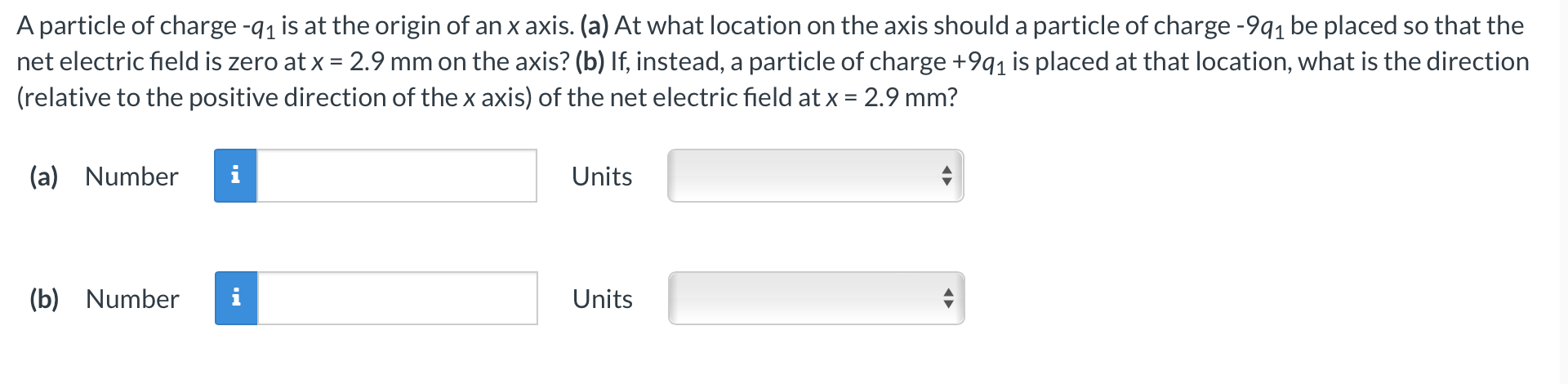 Solved A particle of charge - q_{1} is at the origin of an x | Chegg.com