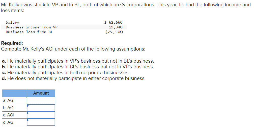 Solved Mr. Kelly owns stock in VP and in BL, both of which | Chegg.com Solved Mr. Kelly owns stock in VP and in BL, both of which | Chegg.com