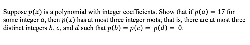 Solved Suppose p(x) is a polynomial with integer | Chegg.com