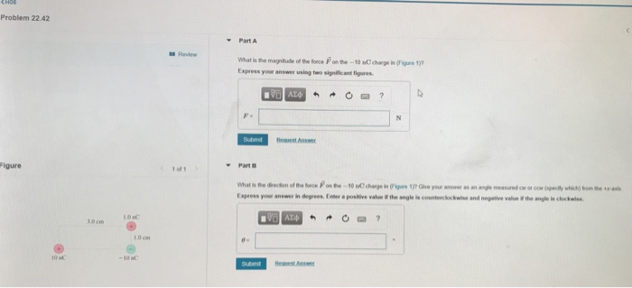 Solved Problem 22.42 Part A What is the magnitule of the | Chegg.com