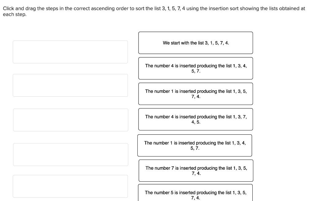 Solved Click and drag the steps in the correct ascending | Chegg.com