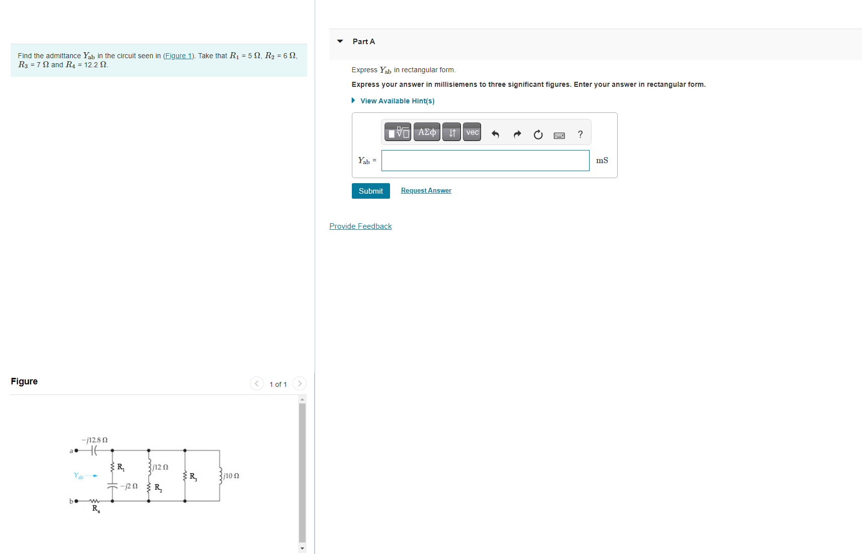 Solved Find the admittance Yab in the circuit seen in | Chegg.com
