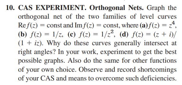 Solved CAS EXPERIMENT. Orthogonal Nets. Graph theorthogonal | Chegg.com