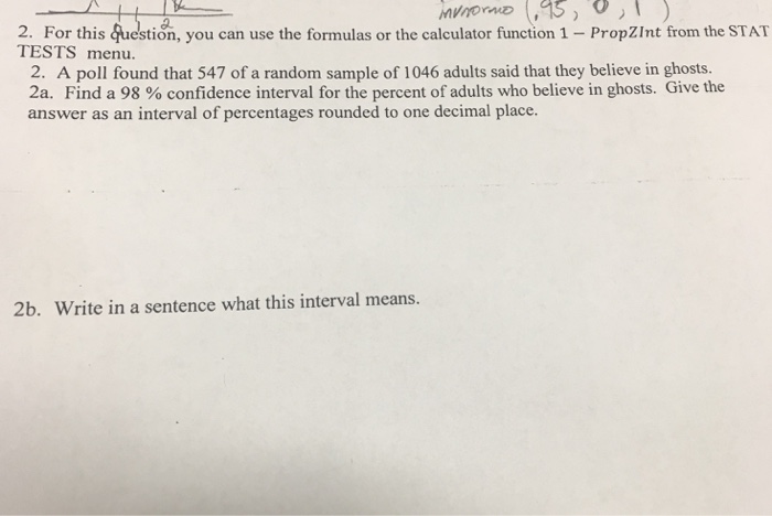 Solved For this question, you can use the formulas or the | Chegg.com